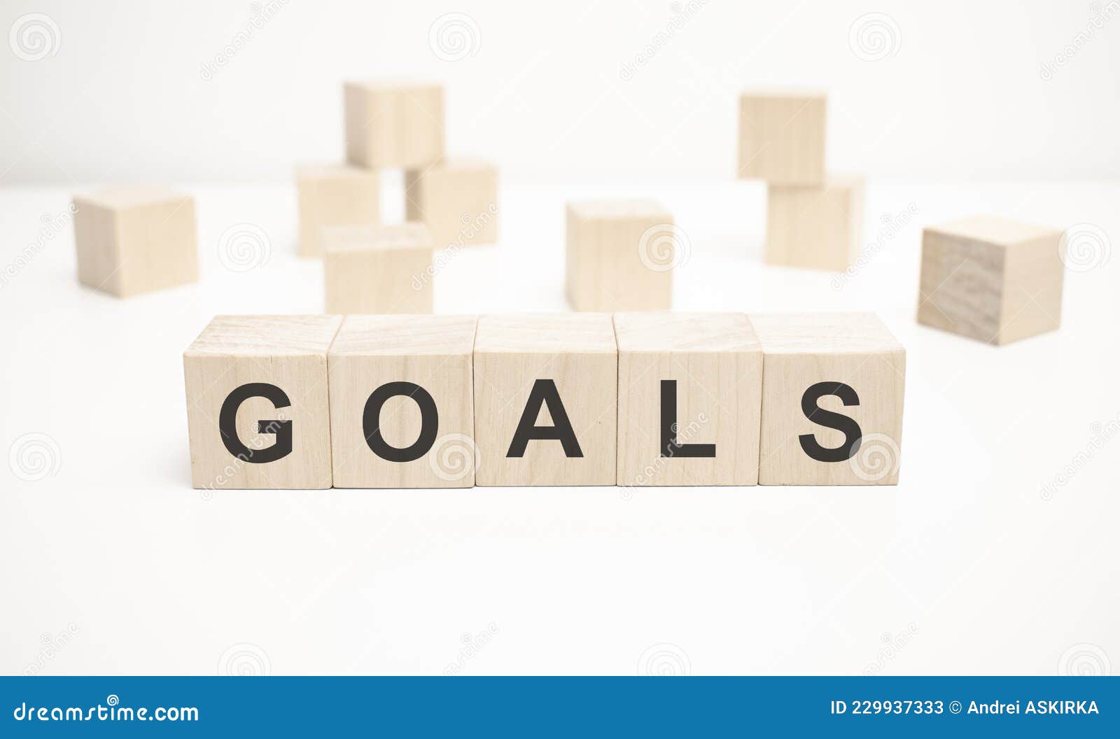The Word GOALS is Written on a Wooden Cubes Structure. Blocks on a ...