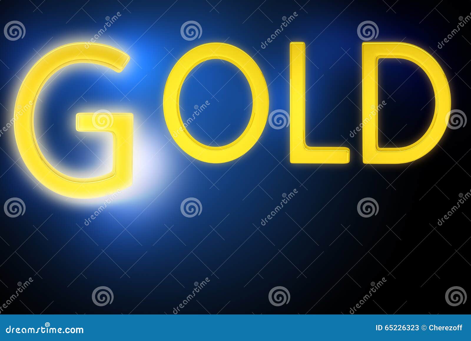 Word gold on blue stock image. Image of glow, spotlight - 65226323