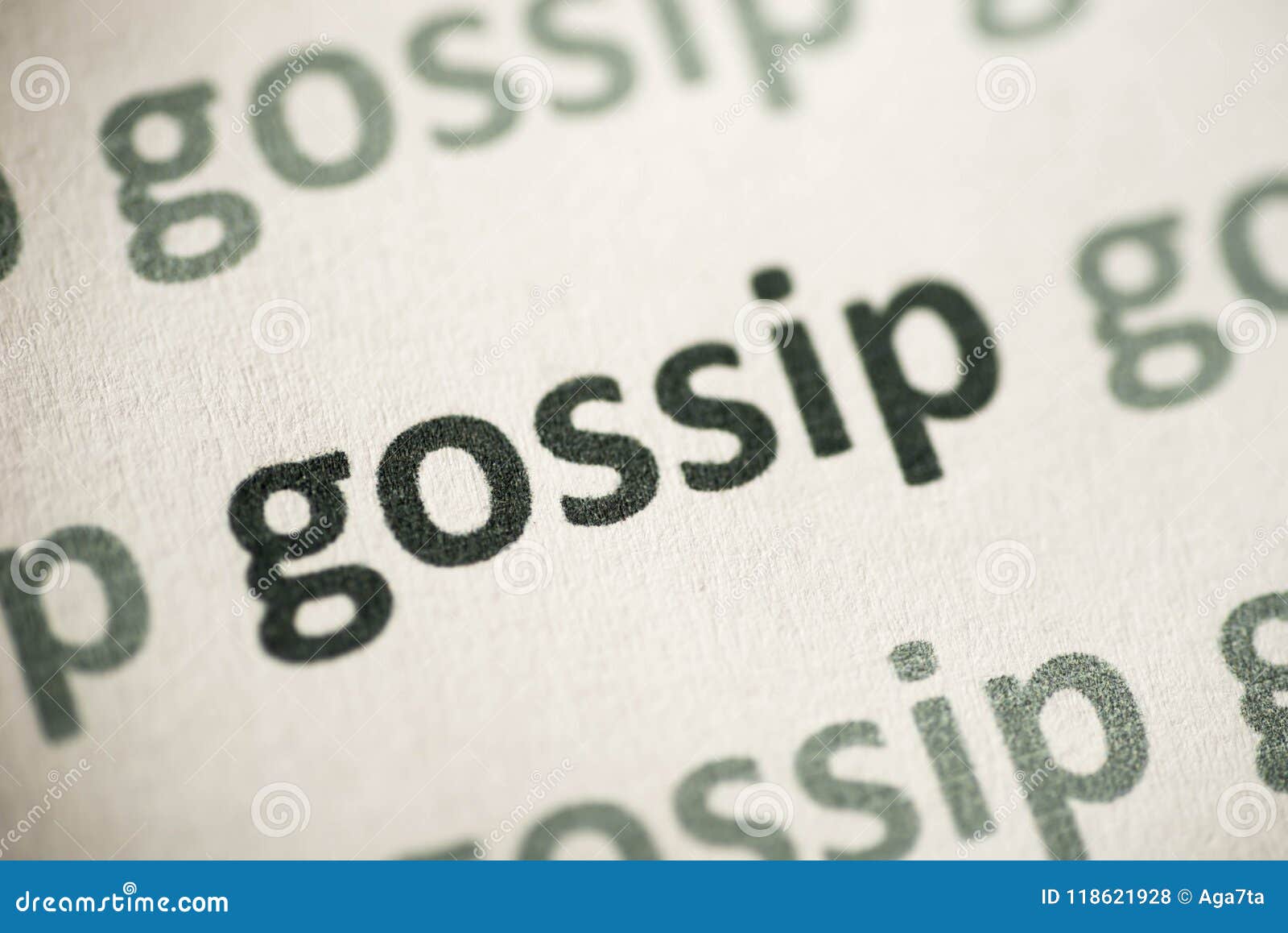 Word Gossip Printed on Paper Macro Stock Photo - Image of definition ...