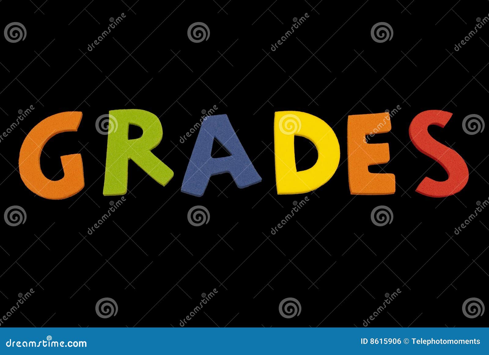 Word Grades stock photo. Image of spelled, colors, blue - 8615906
