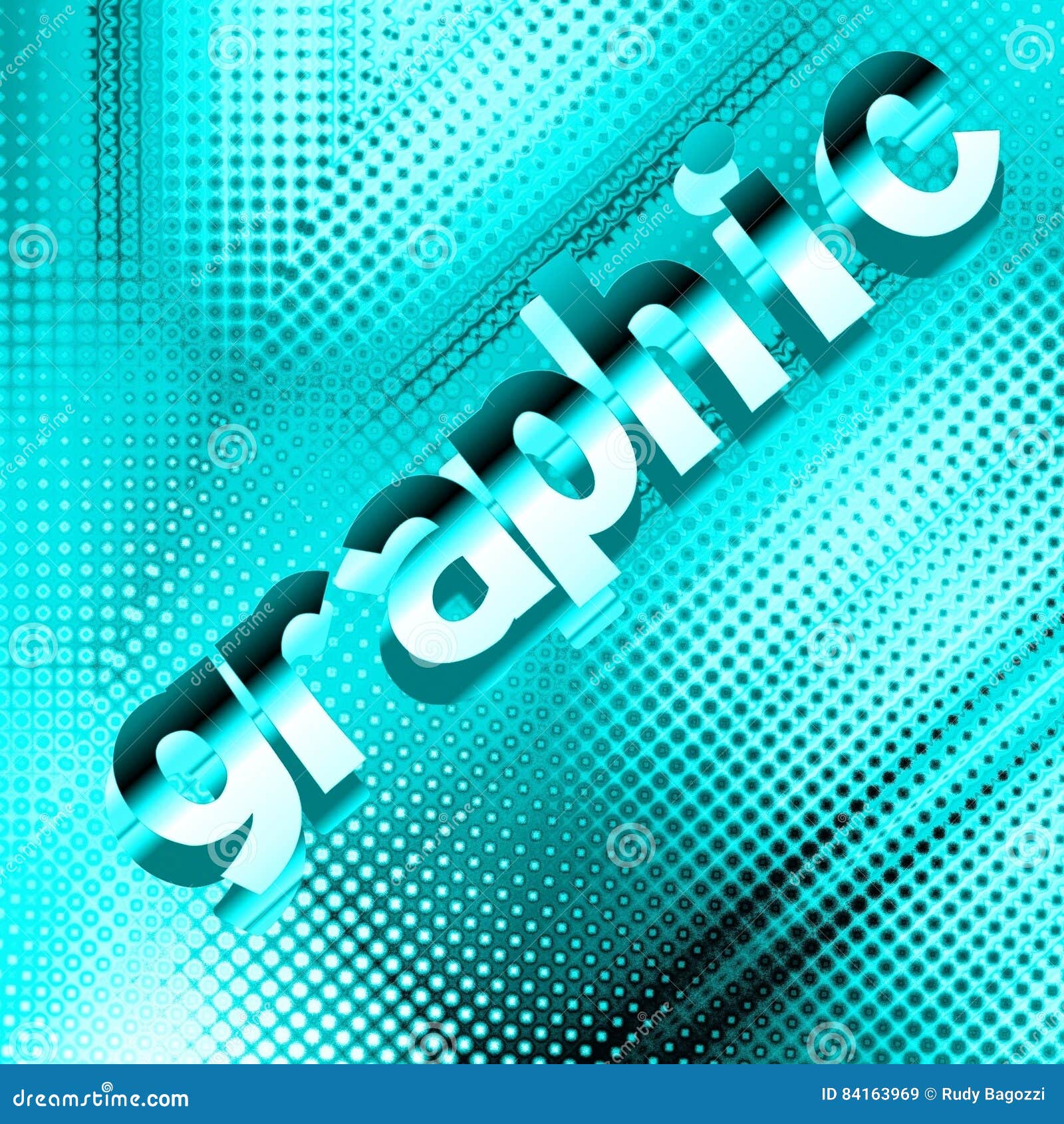 Word GRAPHIC on Dotted Abstract Blue Background. Stock Illustration ...