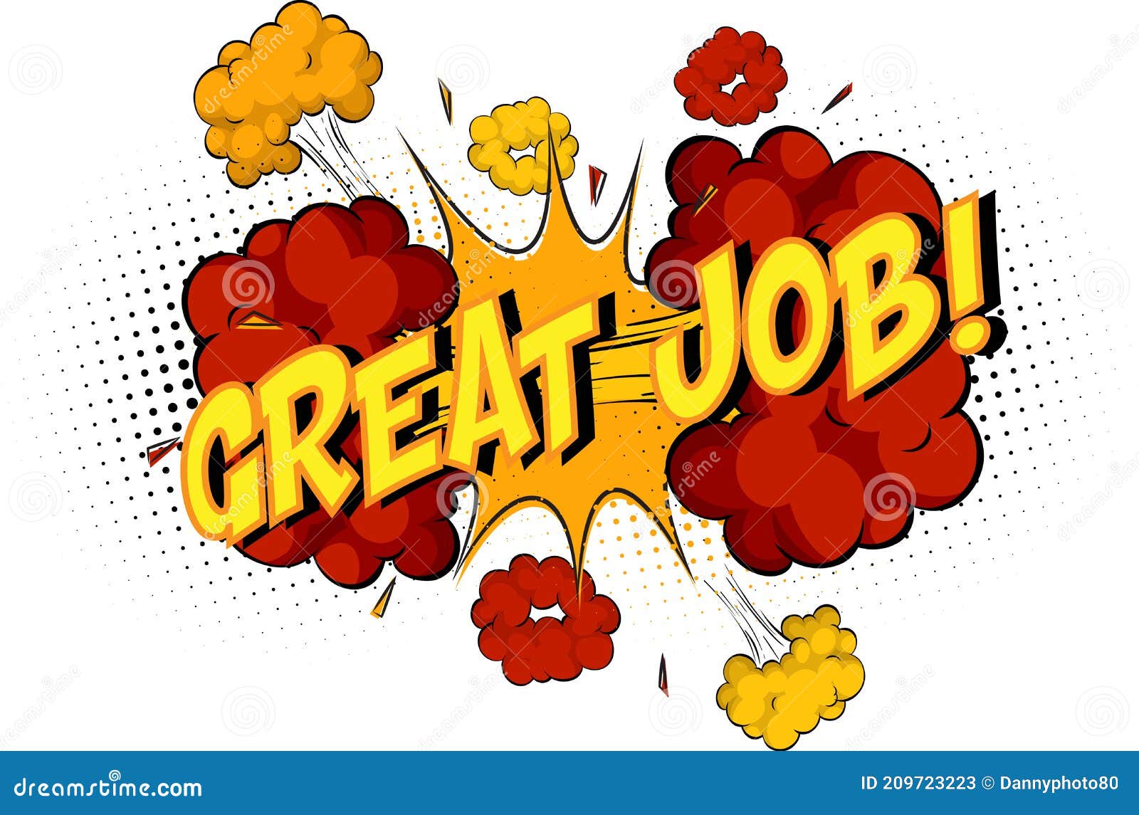 Word Great Job on Comic Cloud Explosion Background Stock Vector ...