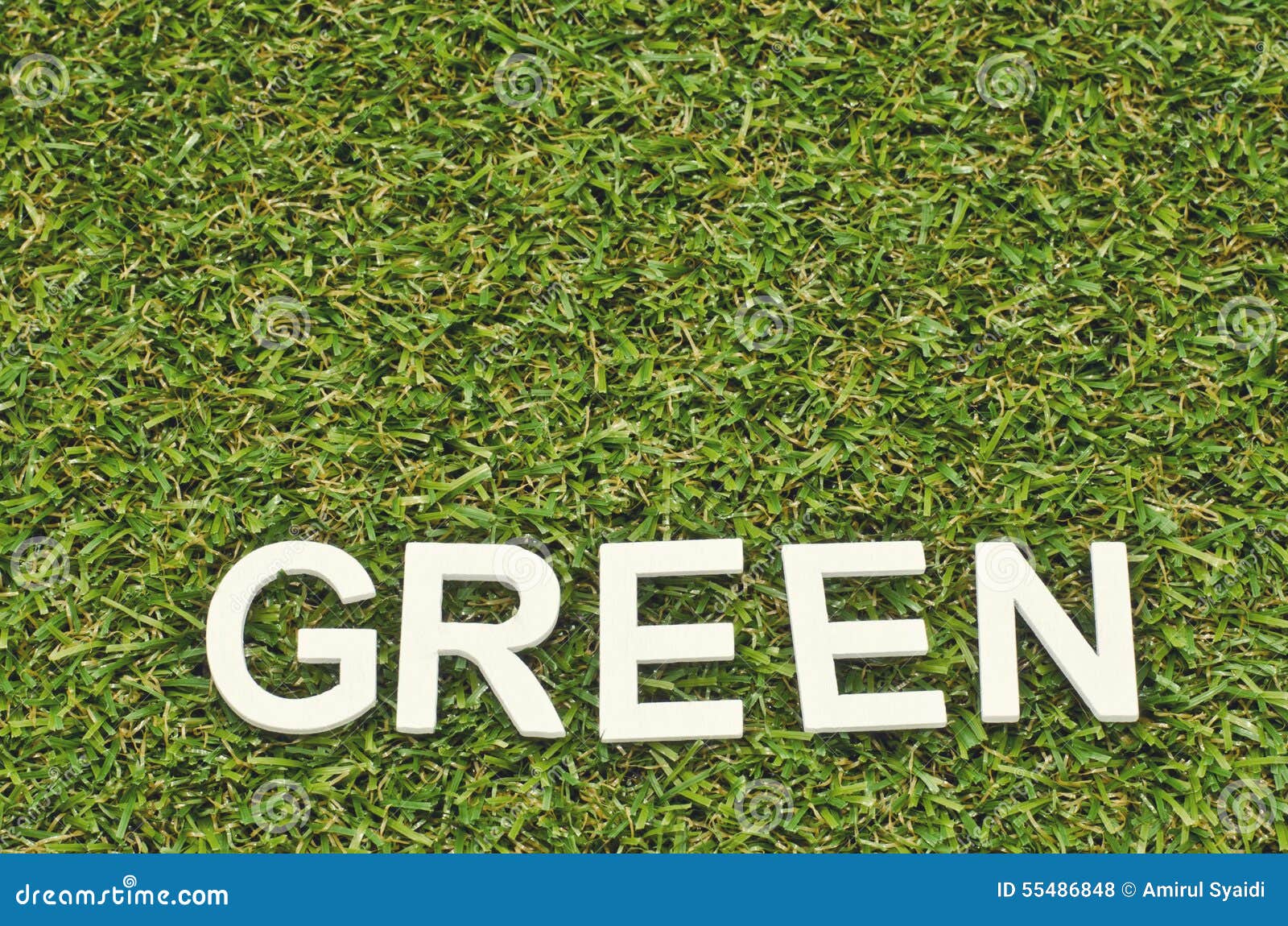Word Green Made from Wood on Artificial Grass Stock Photo - Image of ...