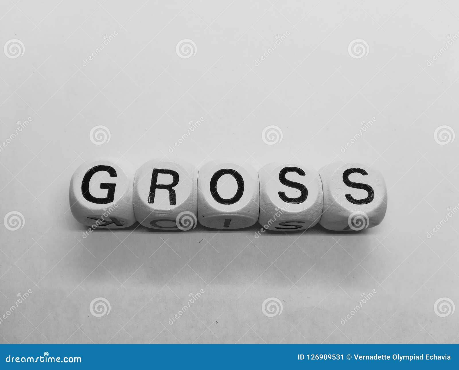 Word gross spelled in dice stock image. Image of font - 126909531