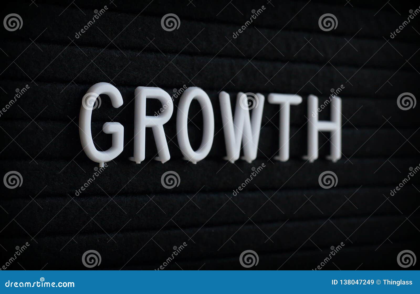 The Word Growth on a Letter Board Stock Image - Image of black, word ...