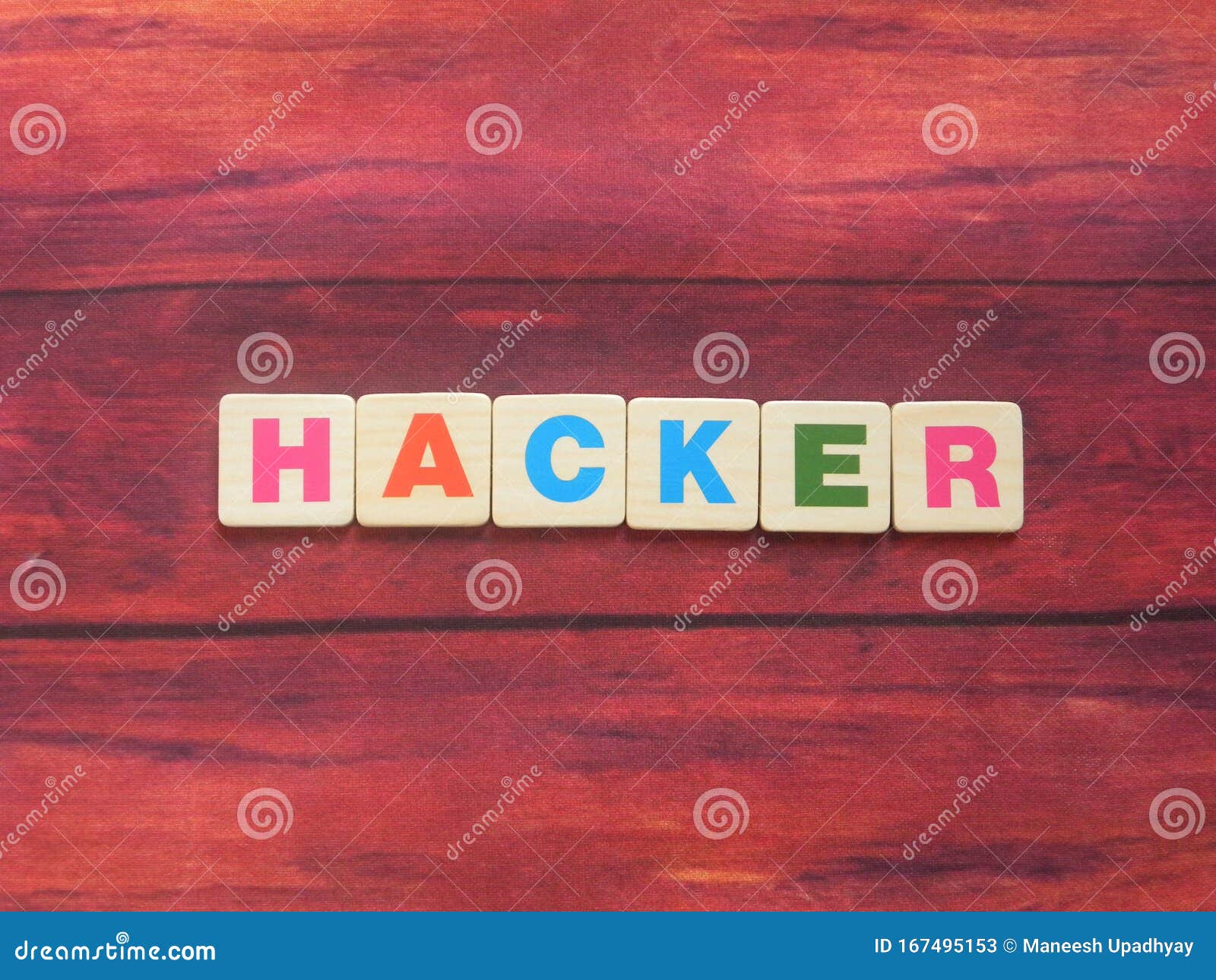 Word Hacker auf Holz stockbild. Bild von zerhacken, englisch - 167495153