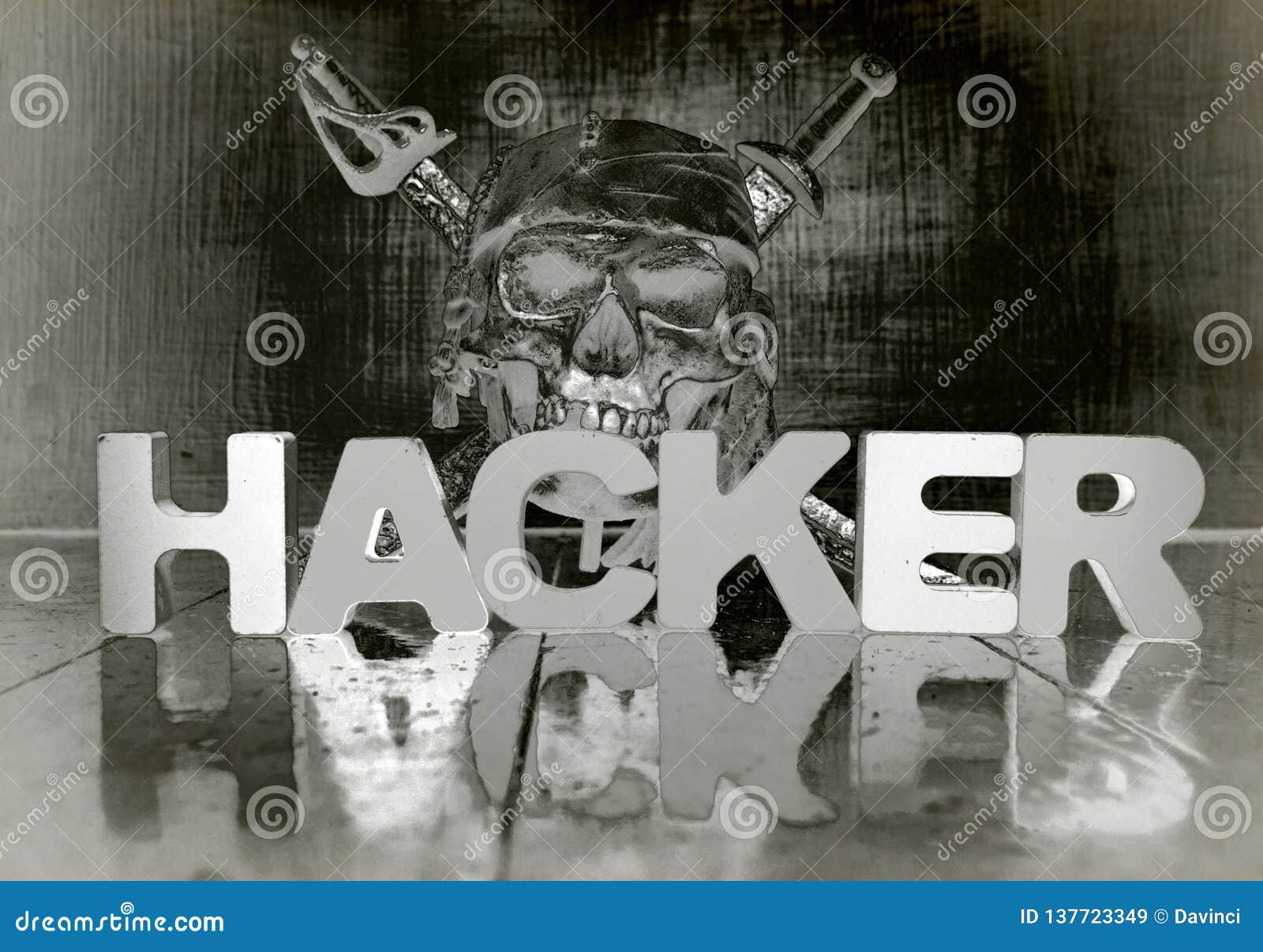The Word HACKER with Reflection Solarized Stock Image - Image of ...