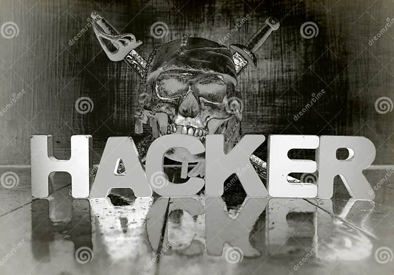The Word HACKER with Reflection Solarized Stock Image - Image of ...