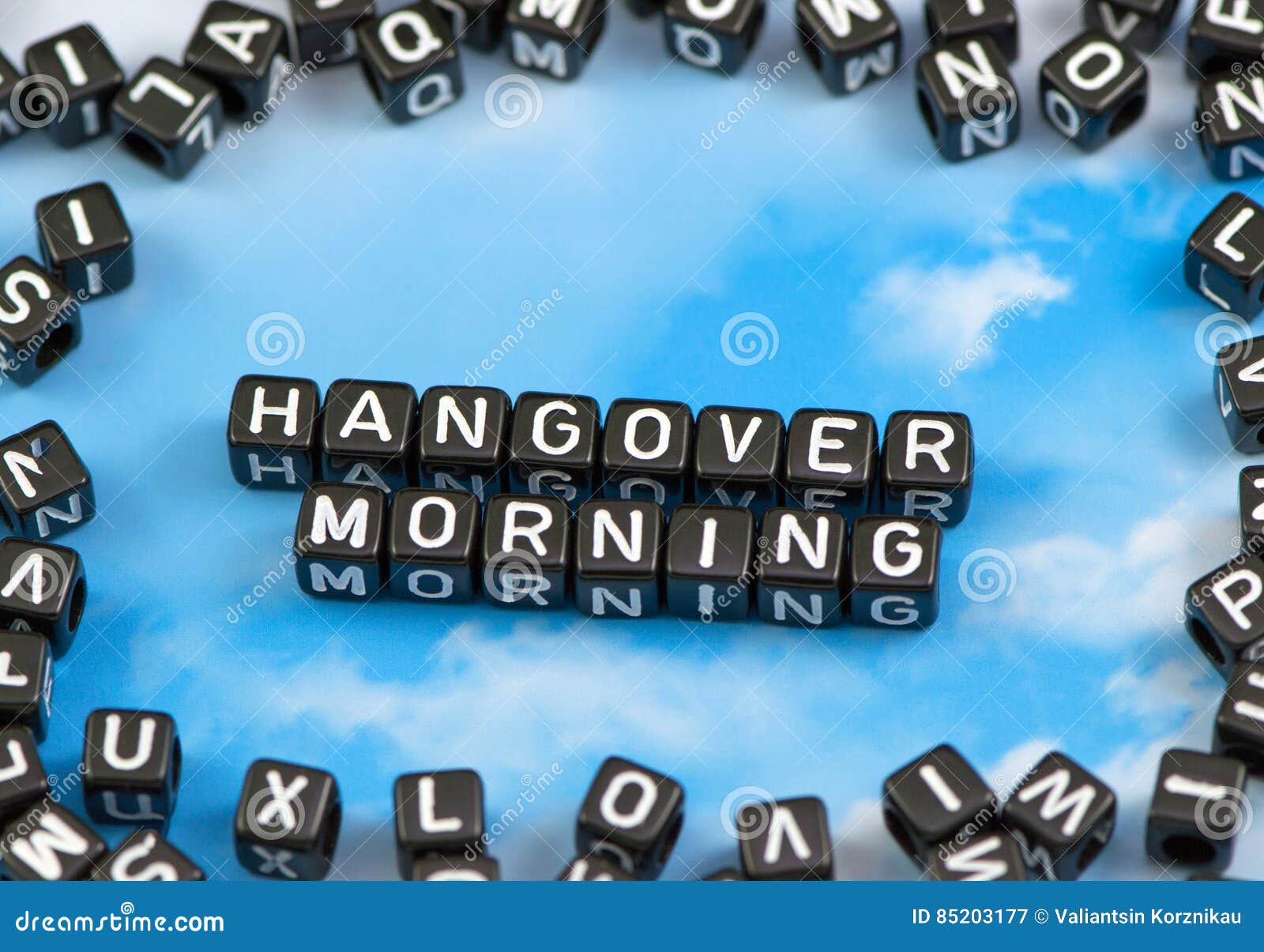 Word Hangover With Wide Open Mouth On Black Background Vector ...