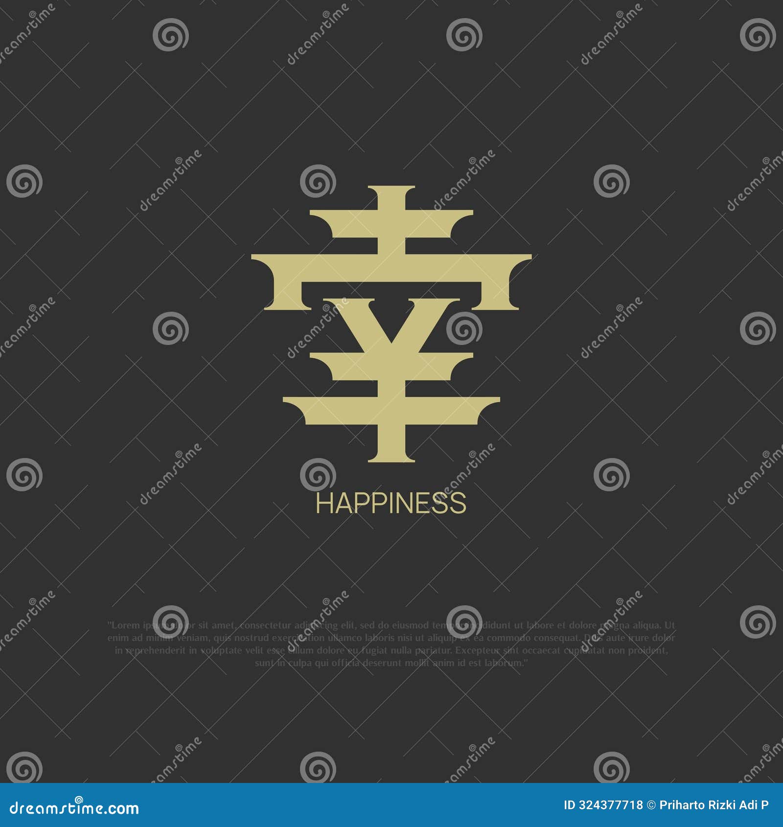 A Word Of Happiness Written In Japanese Kanji Vector Illustration ...