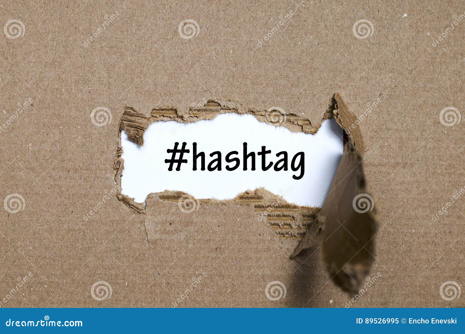 The Word Hashtag Appearing Behind Torn Paper Stock Image - Image of ...