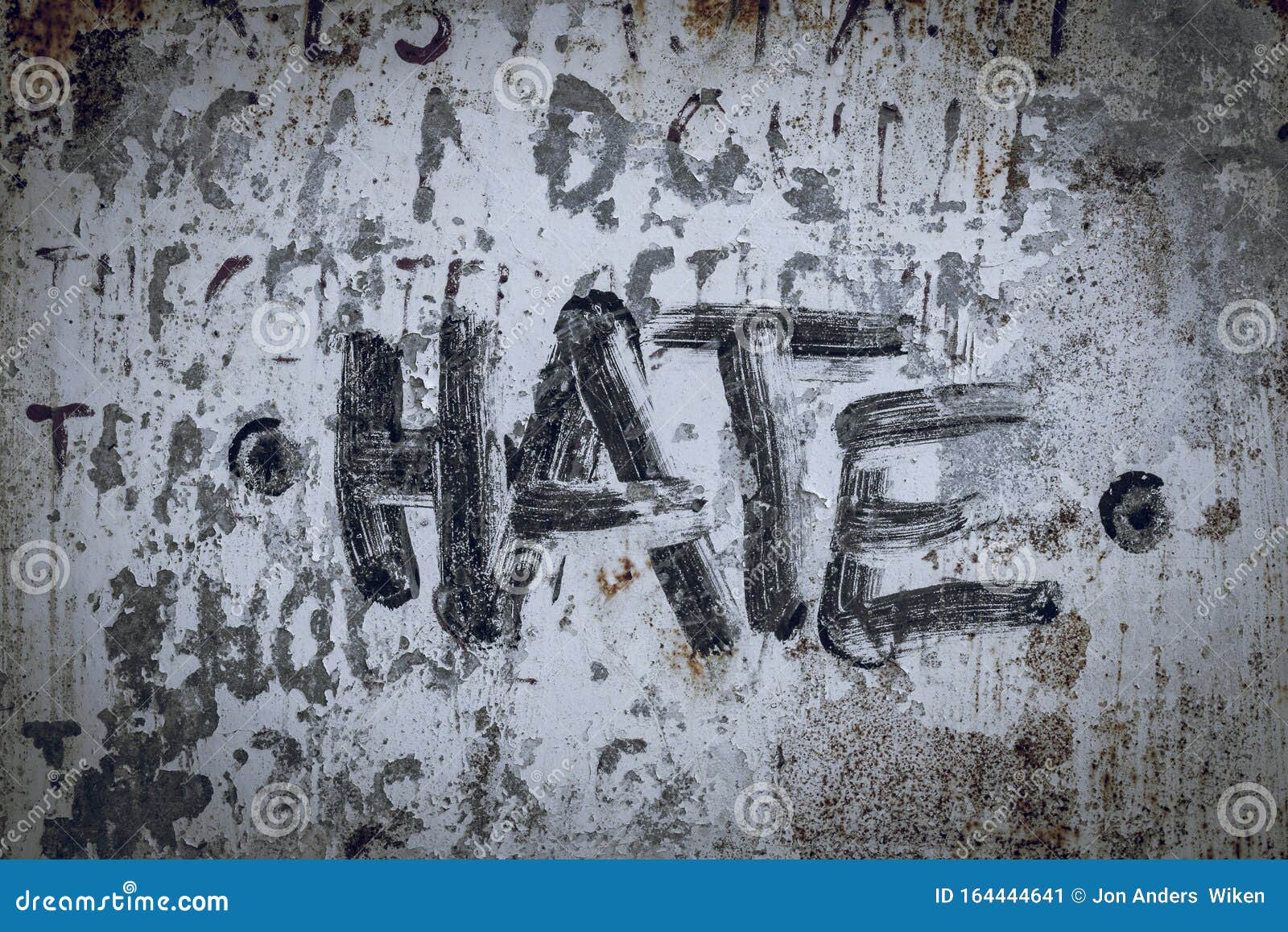 The Word Hate Written on a Industrial Background Stock Image - Image of ...