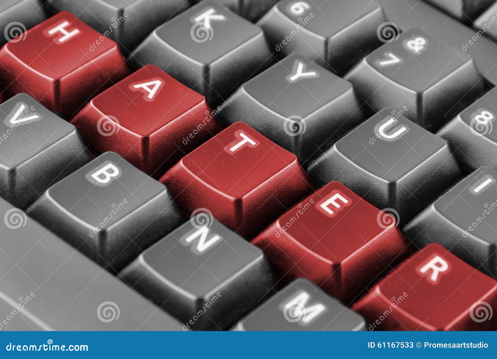 Word Hater Written with Red Keyboard Buttons Stock Image - Image of ...