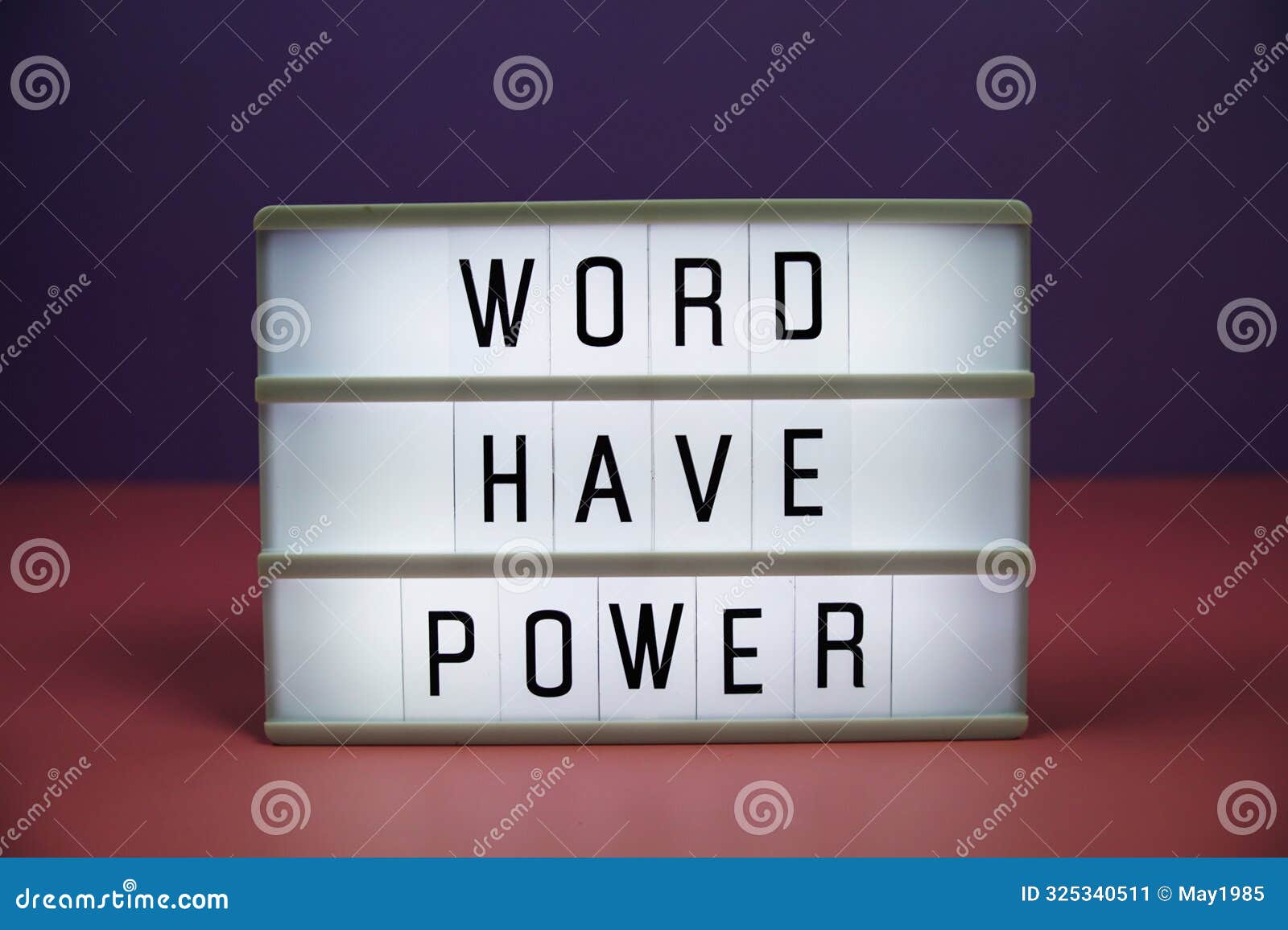 Word Have Power Letterboard Text on LED Lightbox on Pink and Purple ...