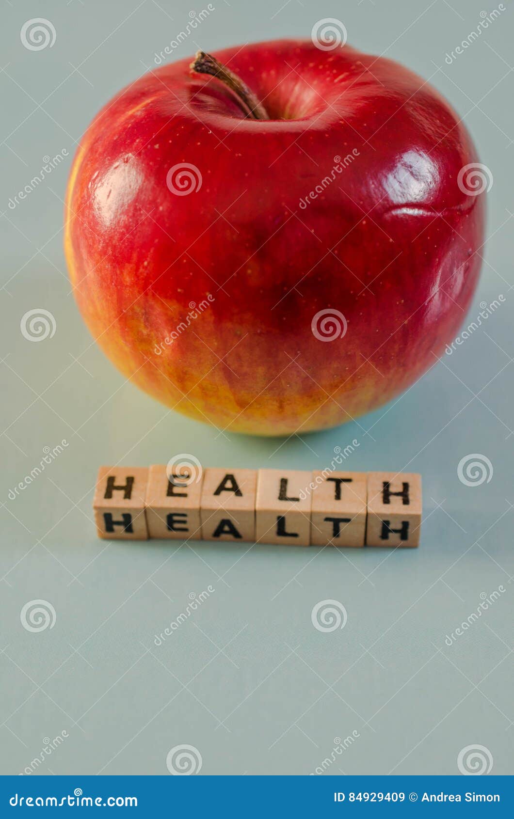 The Word Health Written in Cubes and an Apple Stock Image - Image of ...