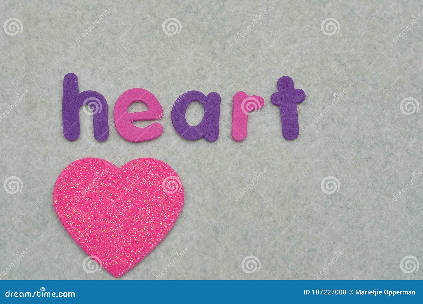The Word Heart with a Pink Heart Stock Photo - Image of romance, heart ...