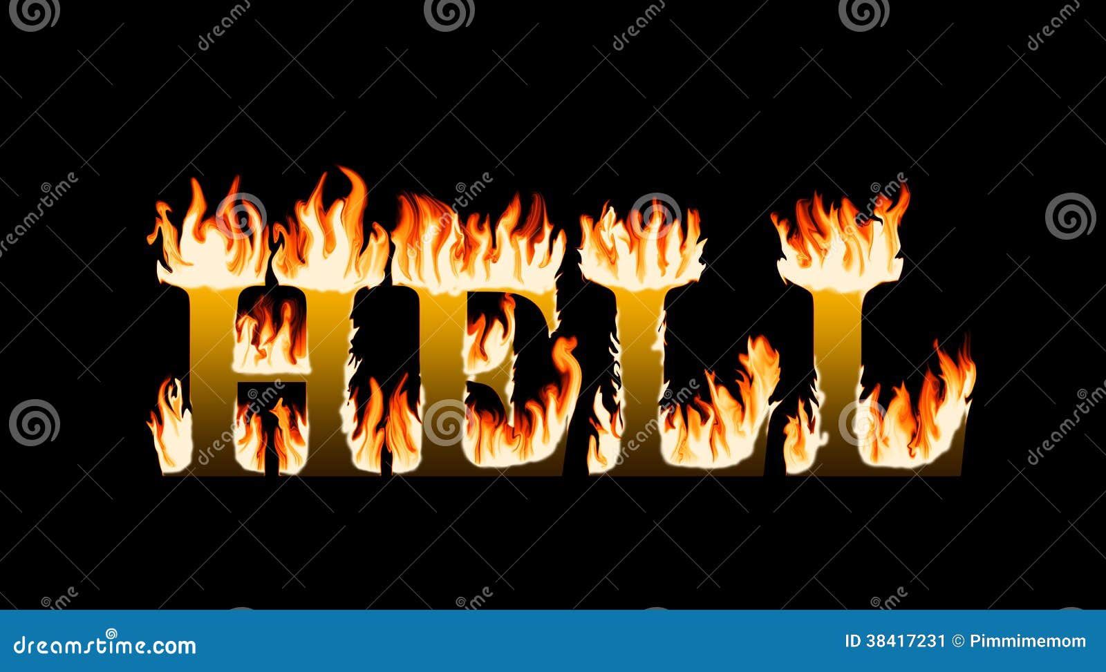 Word Hell Engulfed in Flames Stock Illustration - Illustration of ...