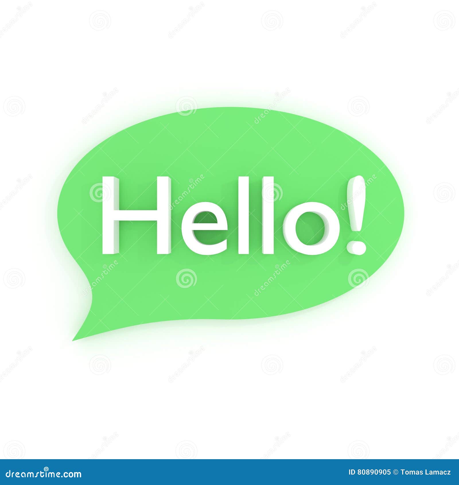 Word HELLO in bubble 3D stock illustration. Illustration of speech ...