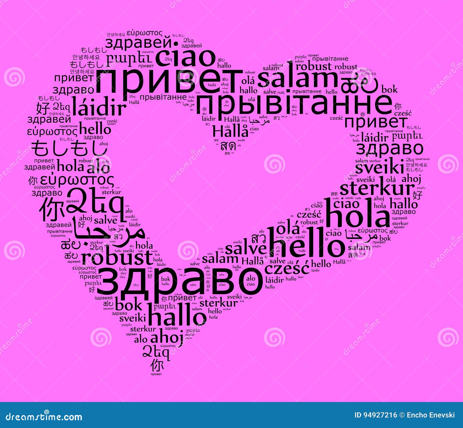 Word Hello in Different Languages Stock Illustration - Illustration of ...