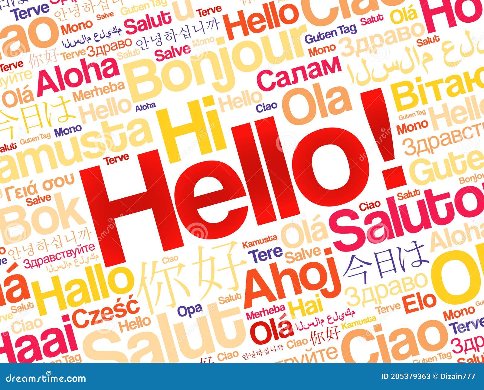 Word HELLO in Different Languages Stock Illustration - Illustration of ...