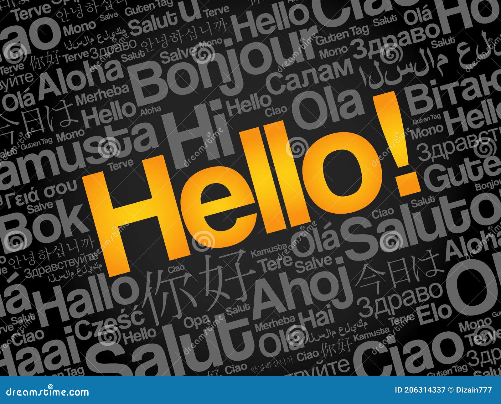 Word HELLO in Different Languages Stock Illustration - Illustration of ...