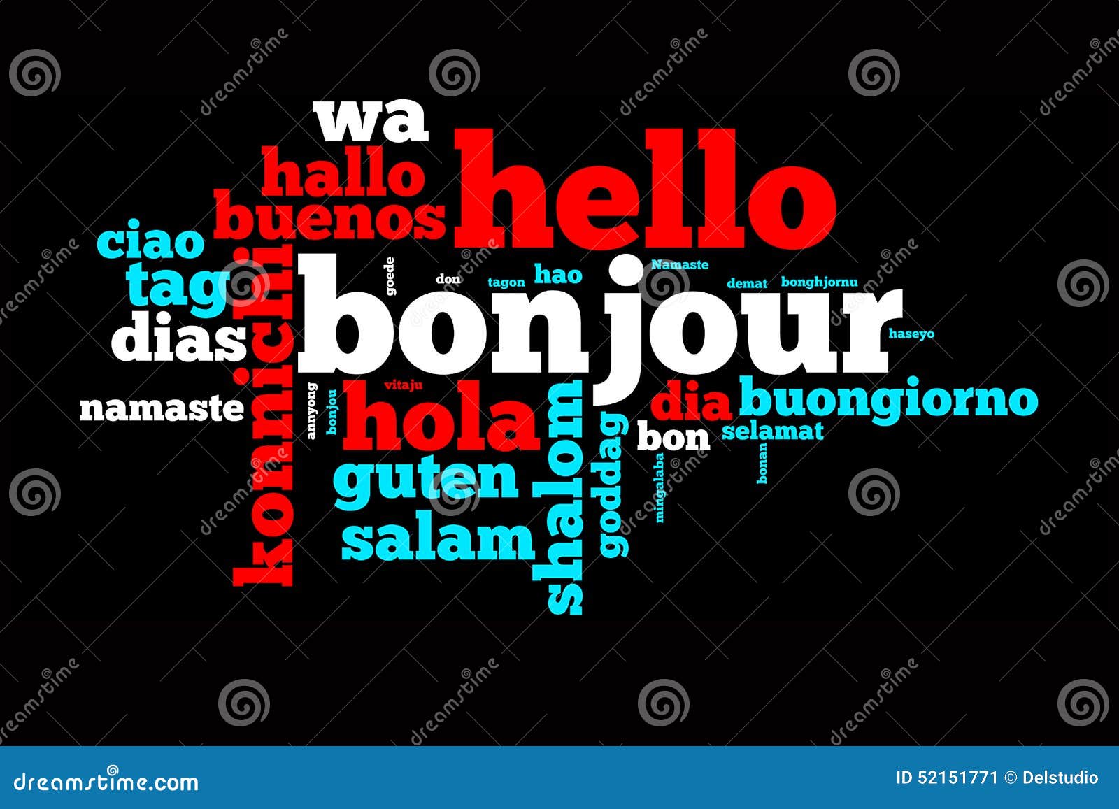 Word Hello Translated in Many Languages Stock Image - Image of ...