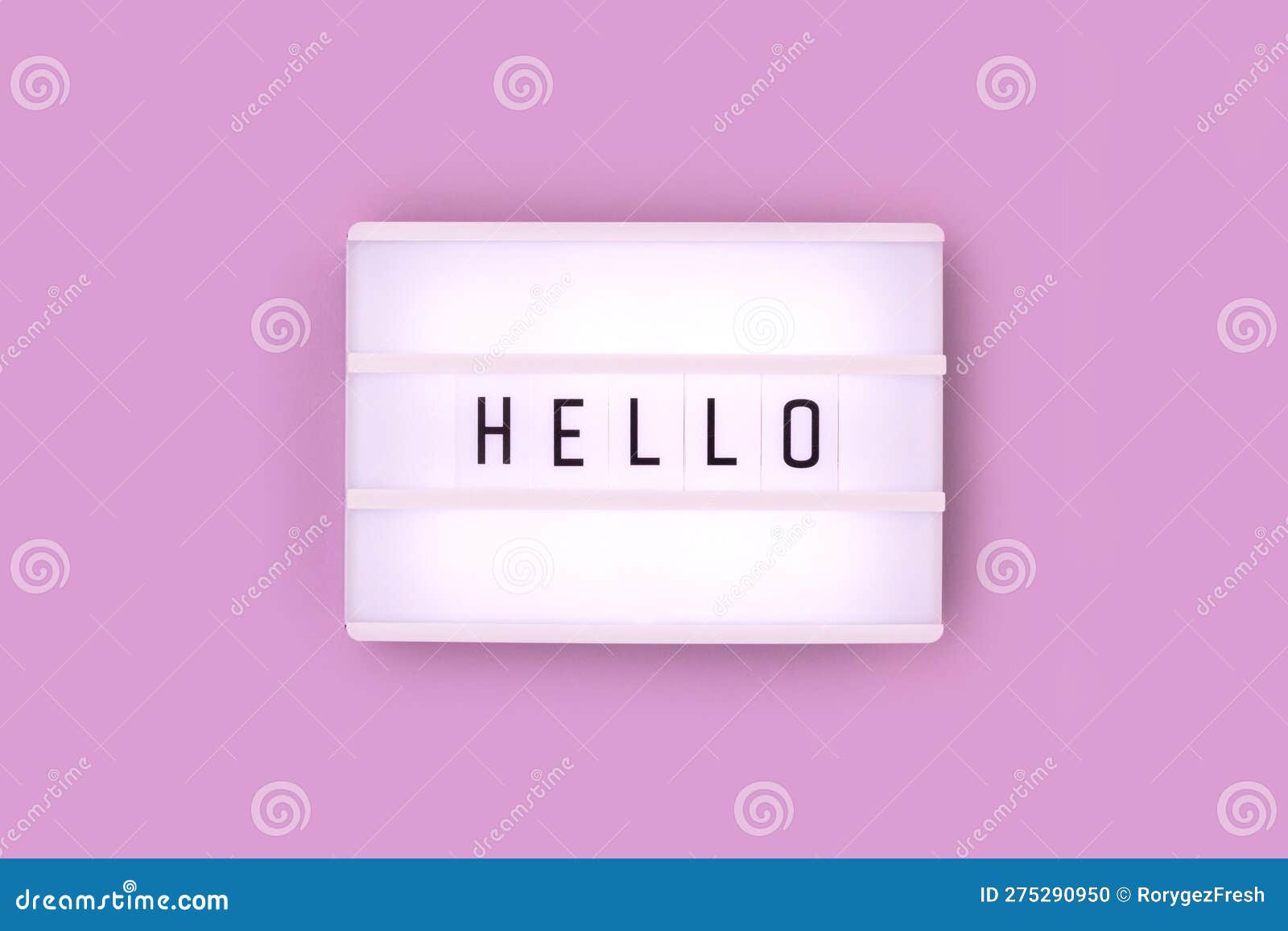Word Hello. White Lightbox with Letters. Stock Photo - Image of light ...
