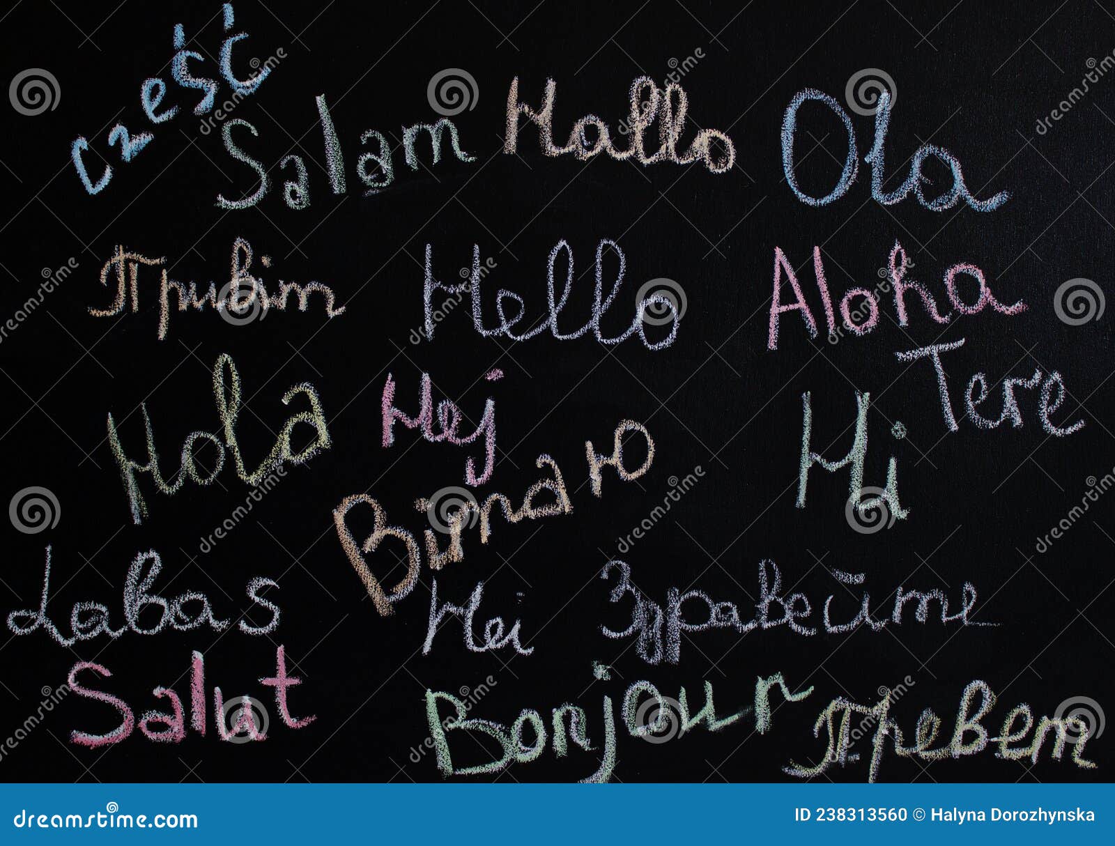 The Word "Hello" is Written in Different Languages and Colors on the ...