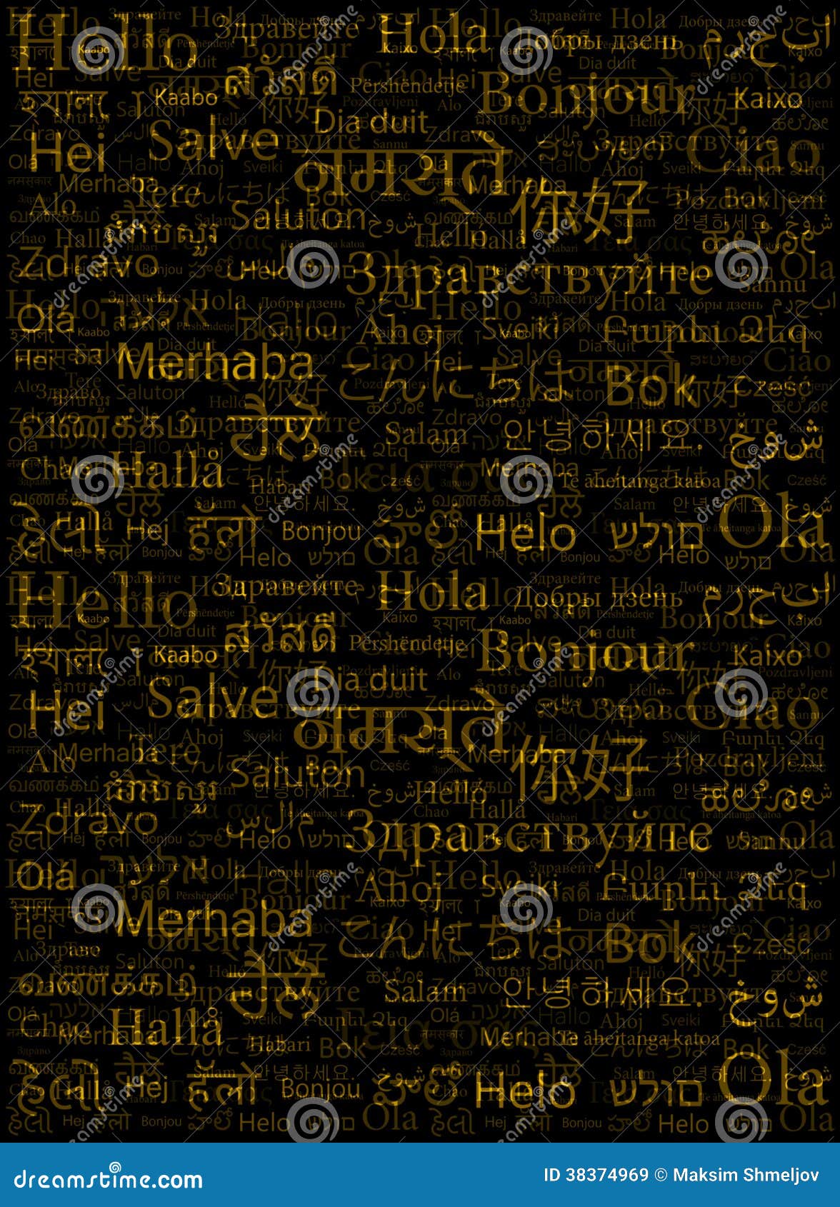 The Word Hello Written with the Different World Languages Stock ...