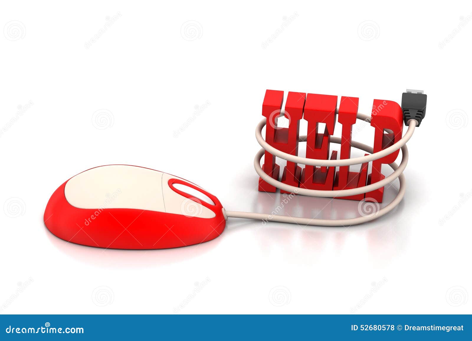 Word Help Connected To a Computer Mouse Stock Illustration ...