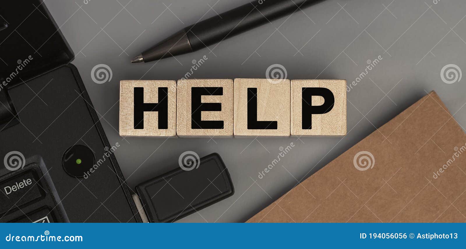 Word HELP Made with Wood Building Blocks. Top View Stock Photo - Image ...