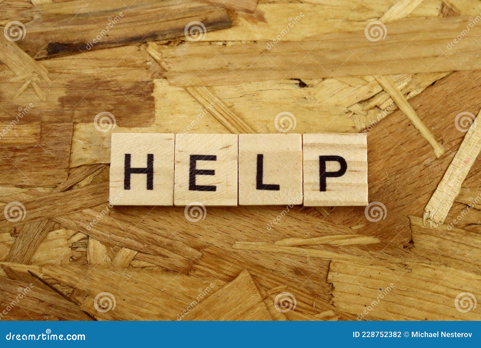 Word Help Made of Wooden Blocks. Top View Stock Photo - Image of ...