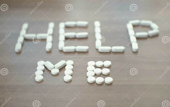 Word - Help Me - Consists of Tablets on the Table Stock Image - Image ...