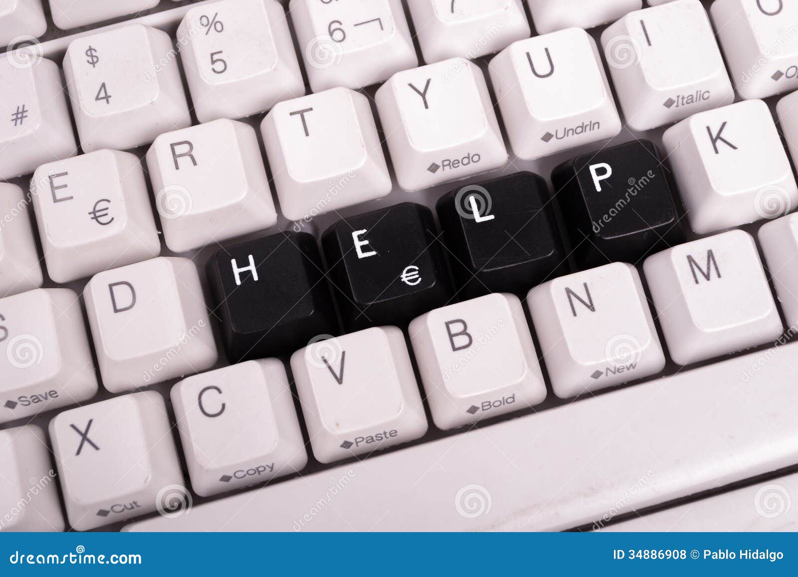Word Help Written with Black Keys on Computer Stock Photo - Image of ...