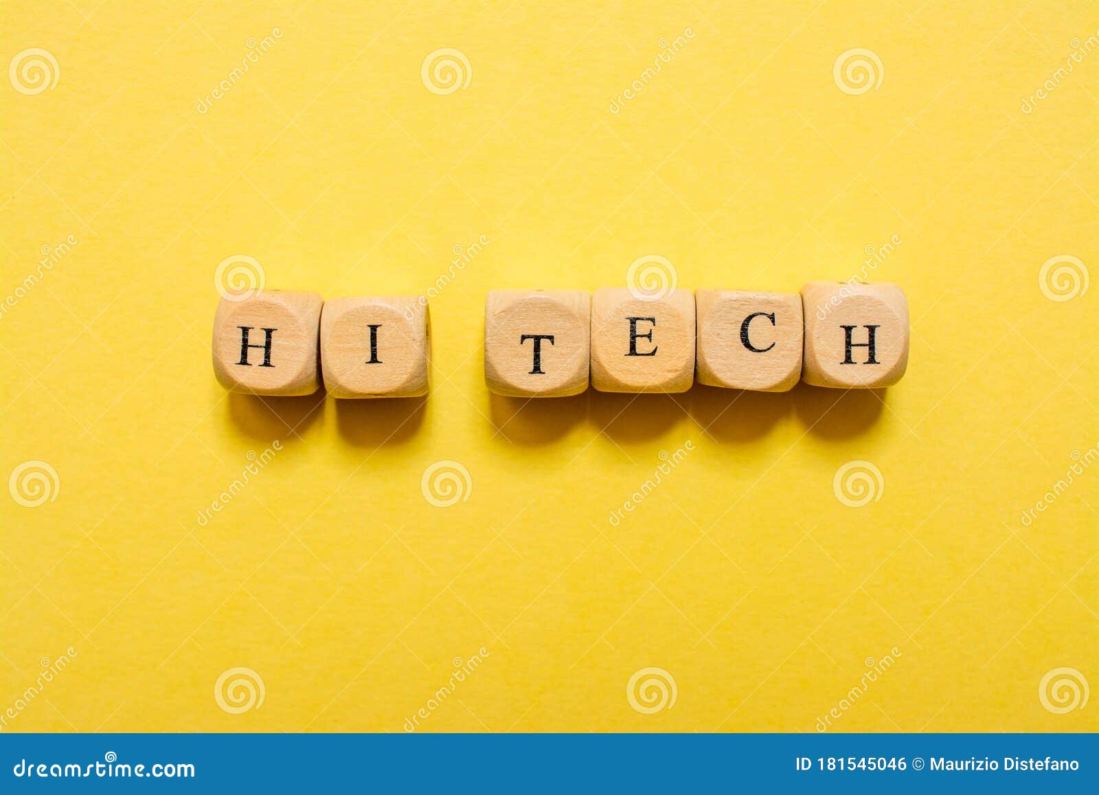 The Word Hi Tech, Text Made with Dice on Yellow Background Stock Photo ...