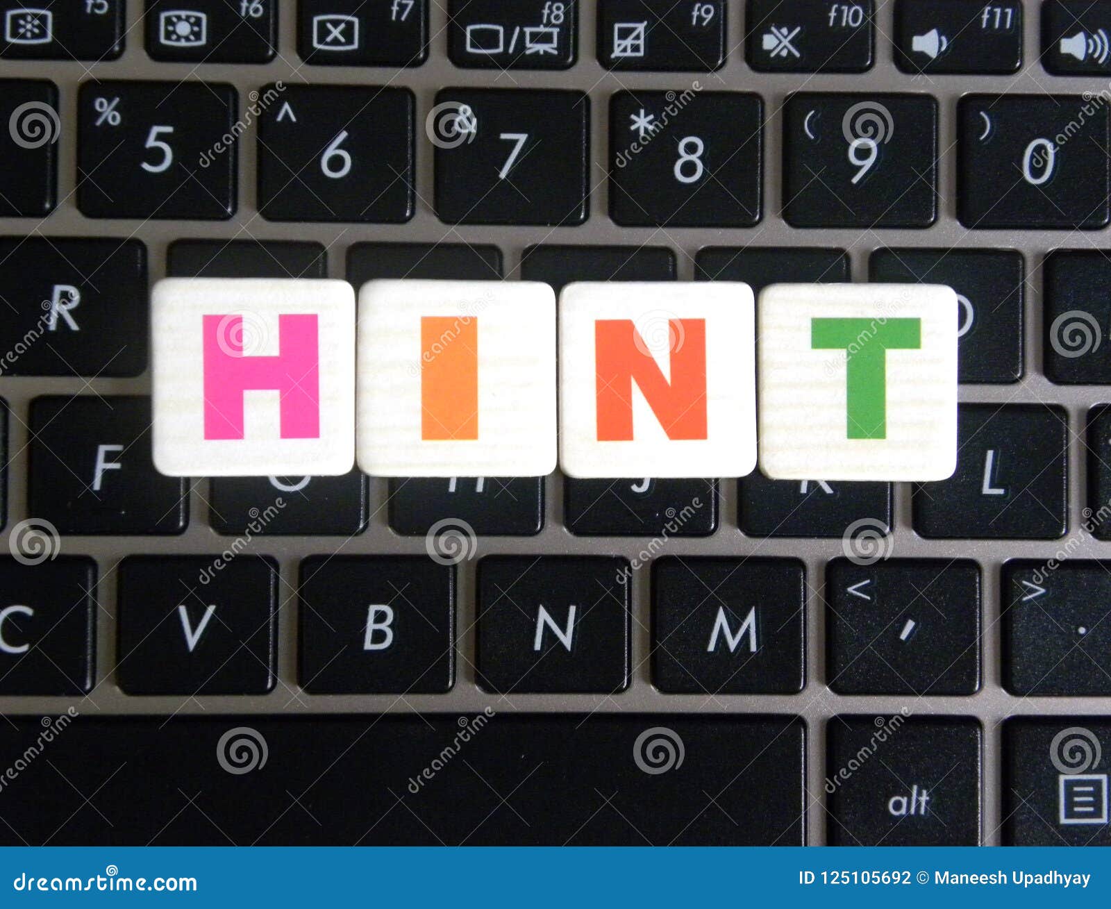 Word Hint on Keyboard Background Stock Photo - Image of object, device ...