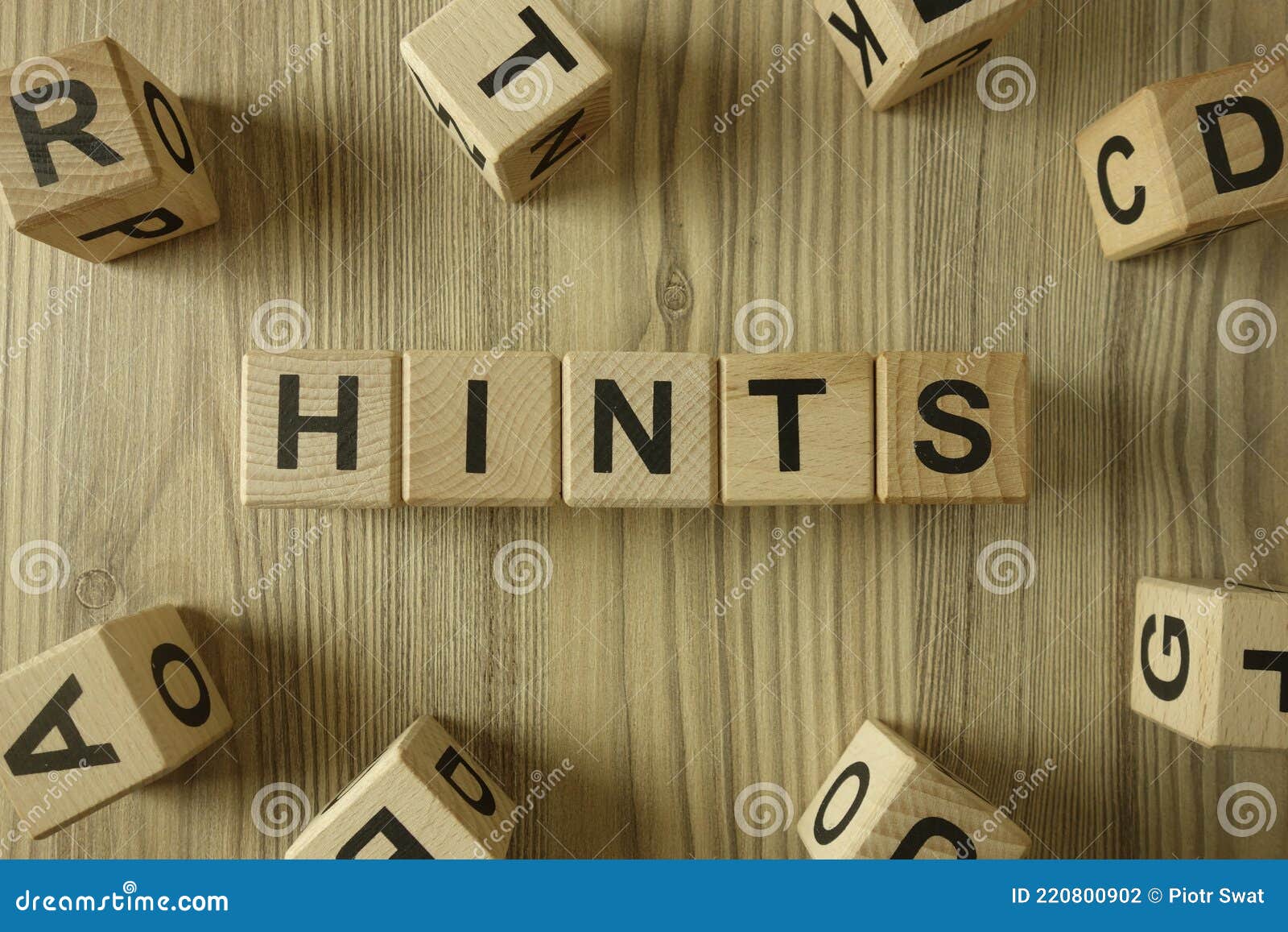 Word Hints from Wooden Blocks Stock Photo - Image of corporate ...