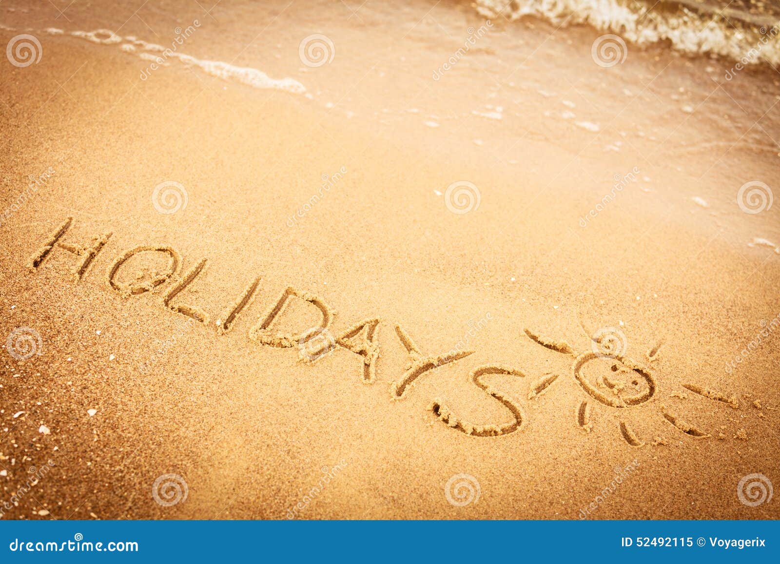 The Word Holidays Written in the Sand on a Beach Stock Image - Image of ...