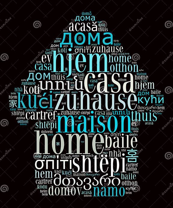 Word Home in Different Languages Stock Illustration - Illustration of ...