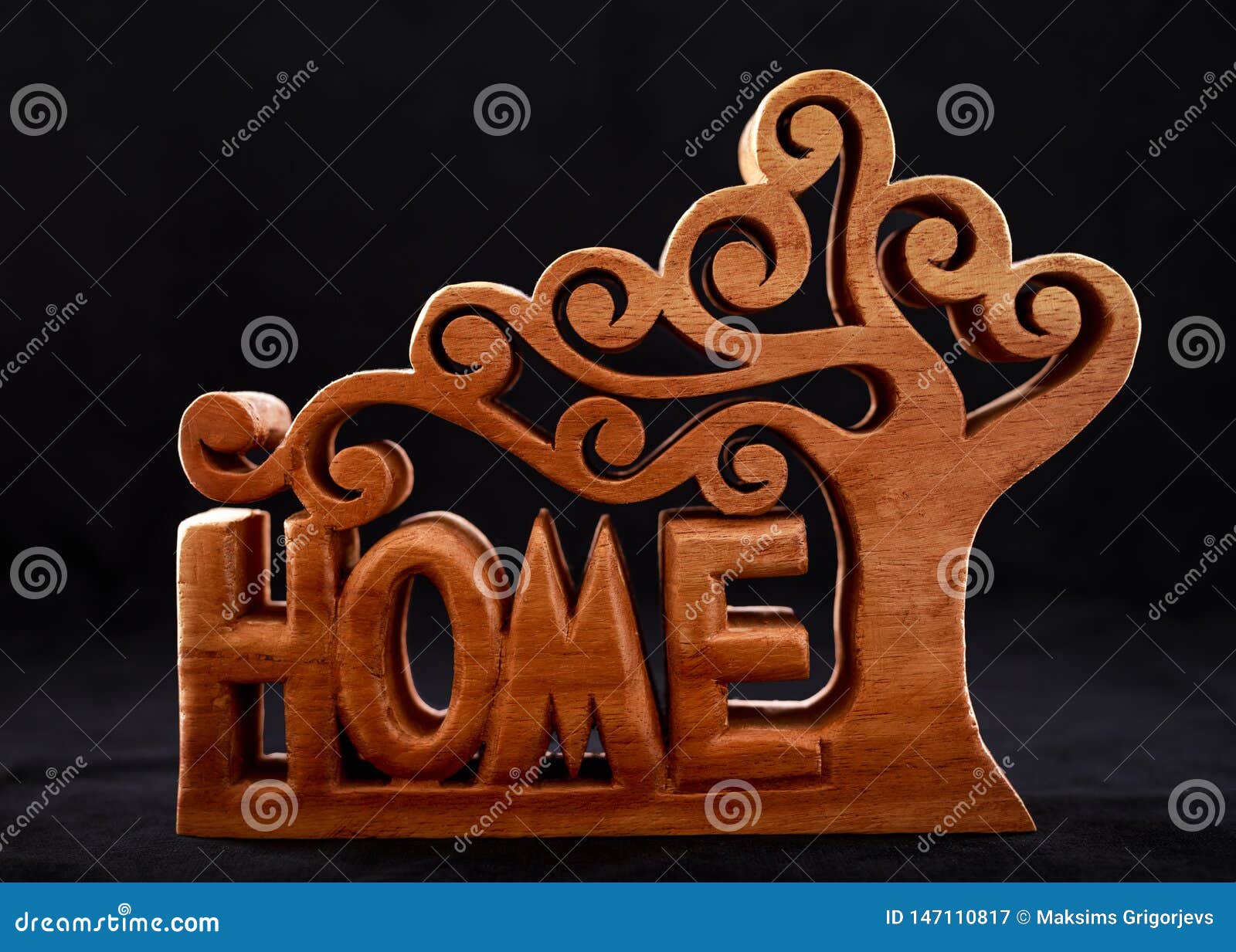 Word Home Made of the Wooden Decorative Figure Stock Image - Image of ...