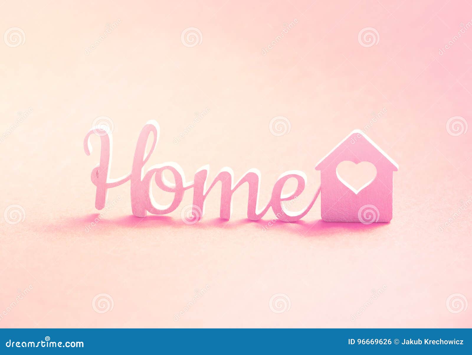 Word Home and Small House with Heart Stock Illustration - Illustration ...