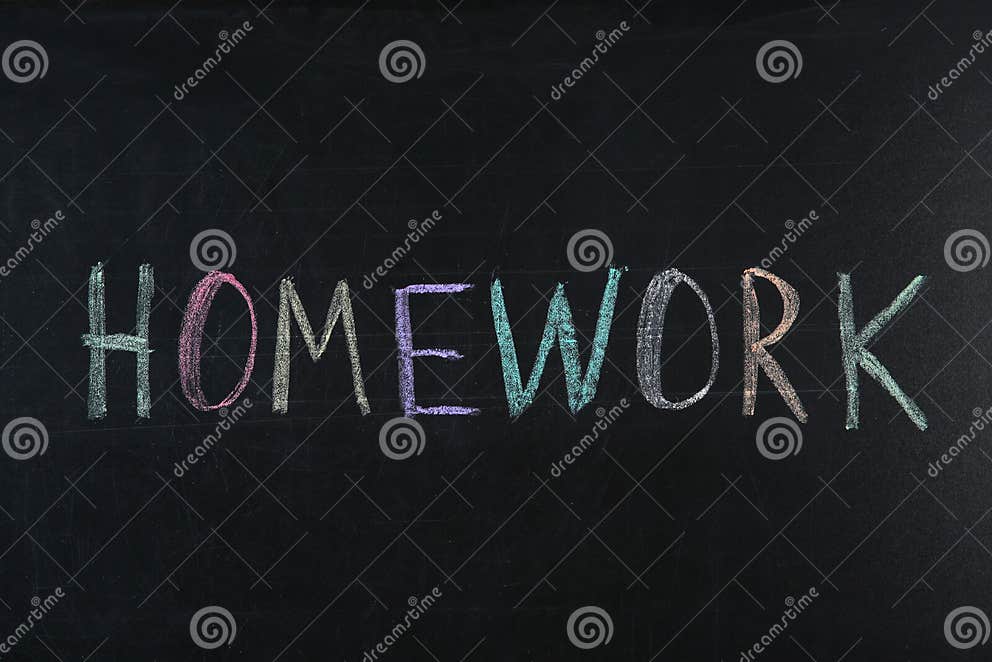 Word HOMEWORK Written with Chalk on Blackboard Stock Photo - Image of ...