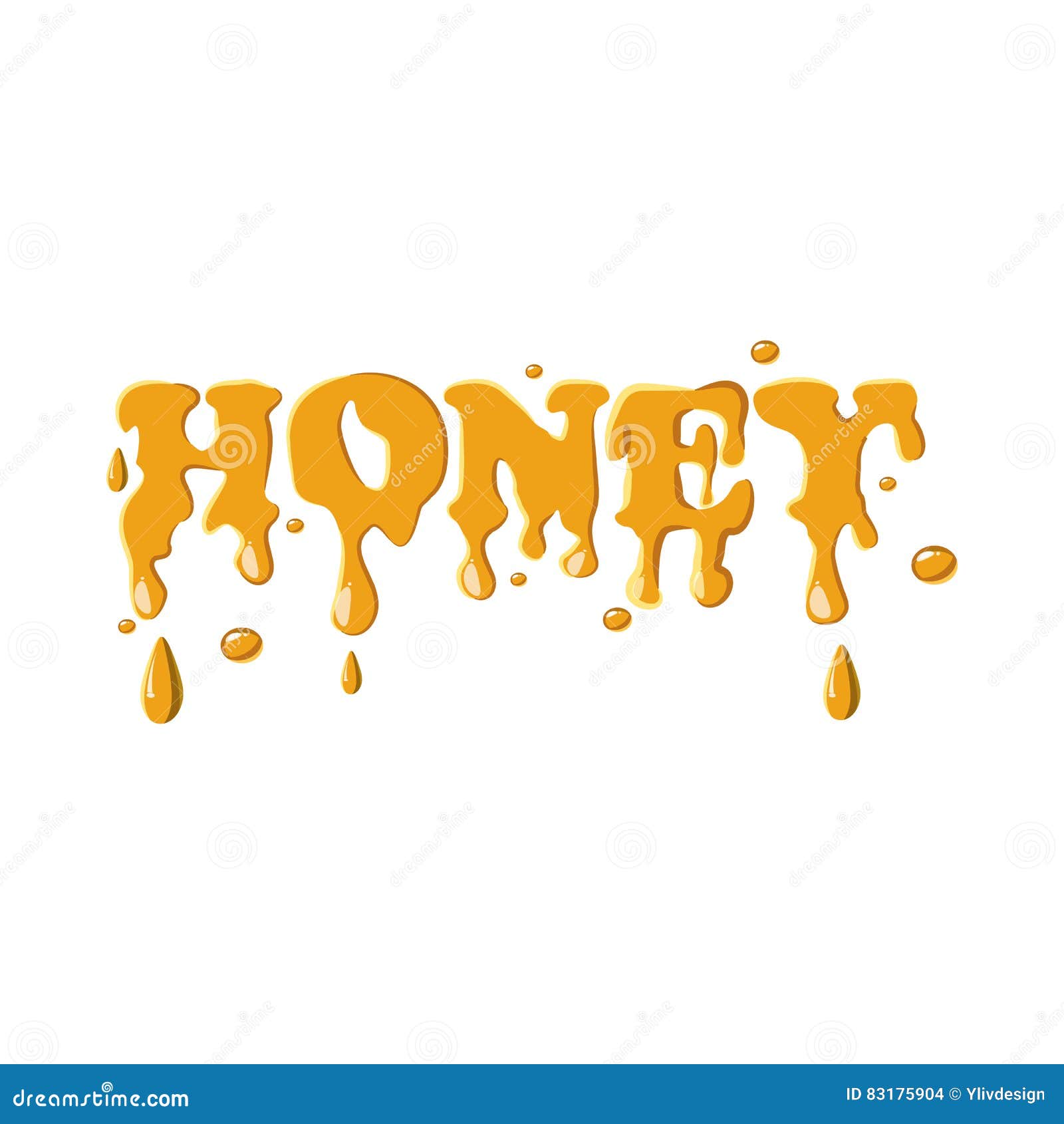 Word honey icon stock vector. Illustration of golden - 83175904
