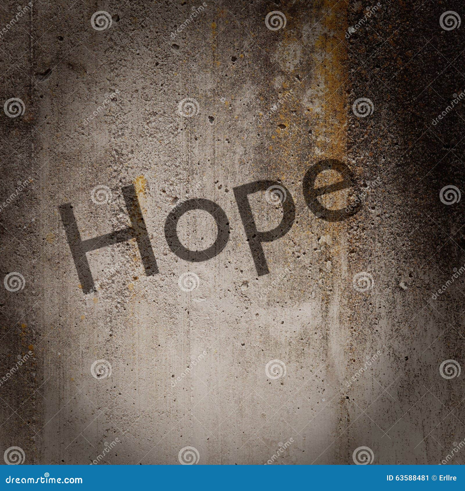Word Hope on grunge wall stock illustration. Illustration of encourage ...
