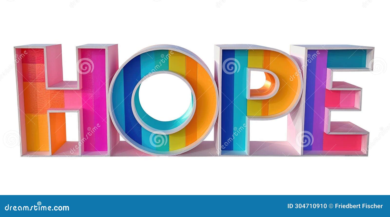 The Word Hope is Painted in Bright Colors Stock Illustration ...