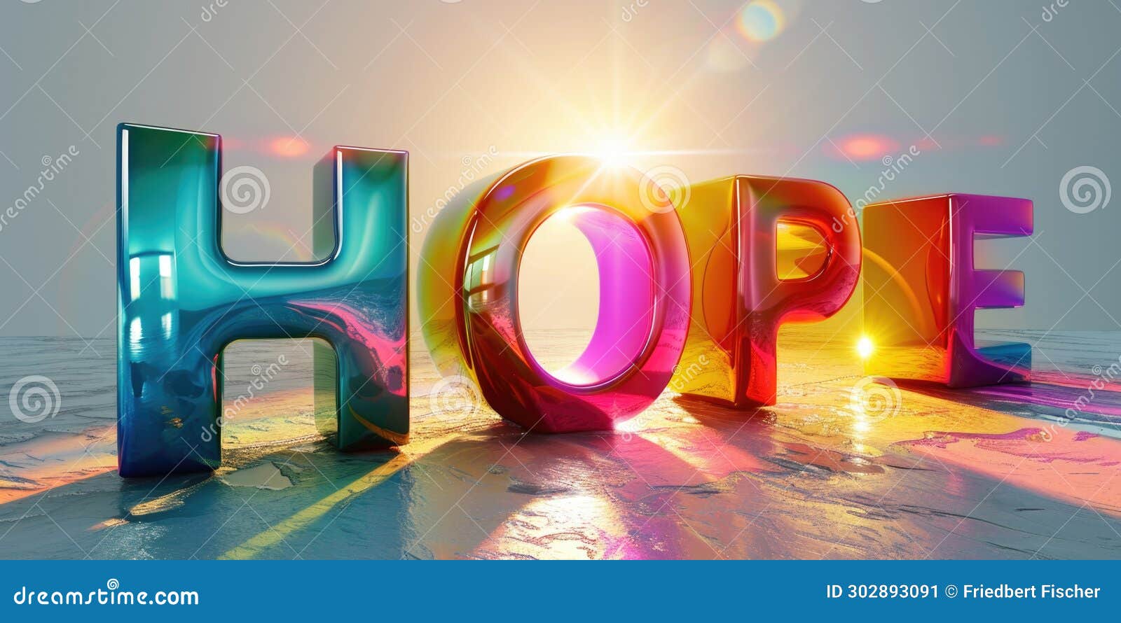 The Word Hope is Painted in Bright Colors Stock Illustration ...