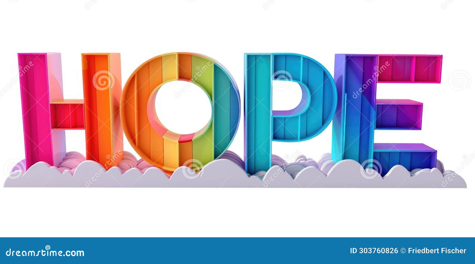 The Word Hope is Painted in Rainbow Colors Stock Illustration ...