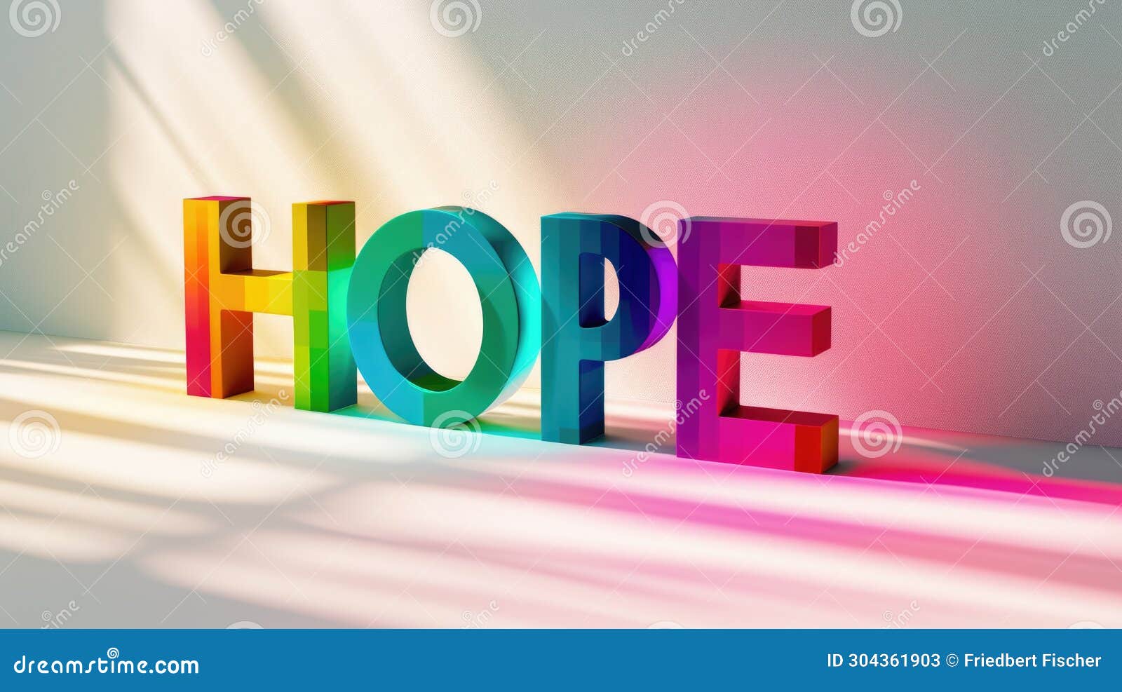 The Word Hope is Painted in Rainbow Colors Stock Illustration ...