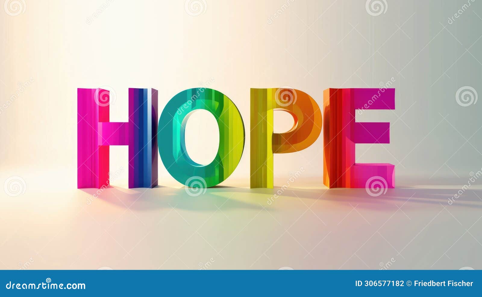 The Word Hope is Painted in Rainbow Colors Stock Illustration ...