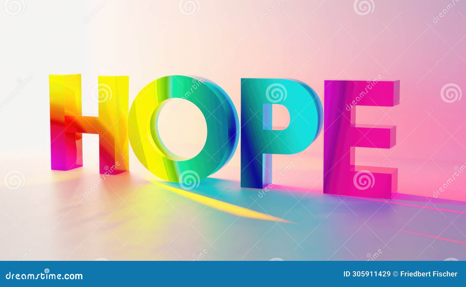 The Word Hope is Painted in Rainbow Colors Stock Image - Image of sign ...